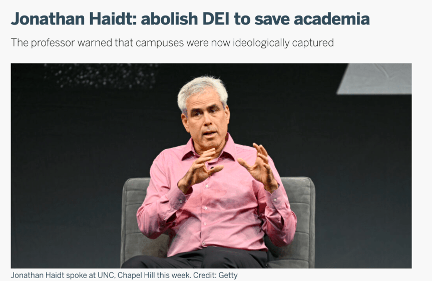Jon Haidt goes after DEI – Why Evolution Is True