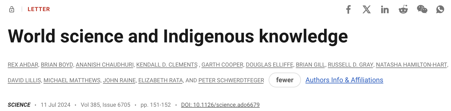In Science, fifteen New Zealand researchers criticize the initiative to ...