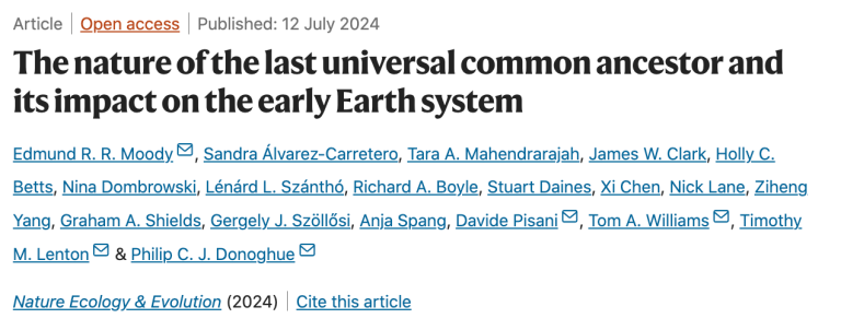 New paper puts the “last universal common ancestor”: the creature that ...